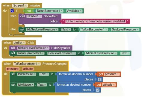 App Inventor Extensions Barometer Pura Vida Apps
