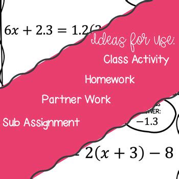 Multi Step Equations With Variables On Both Sides Scavenger Hunt By TaylorMakes