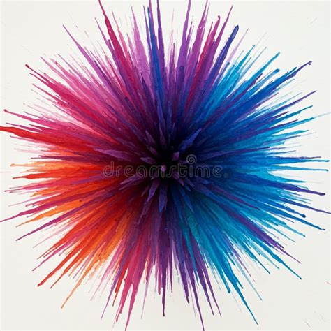 Dynamic Splash Of Vibrant Colors Radiating From A Central Point Resembling An Stock
