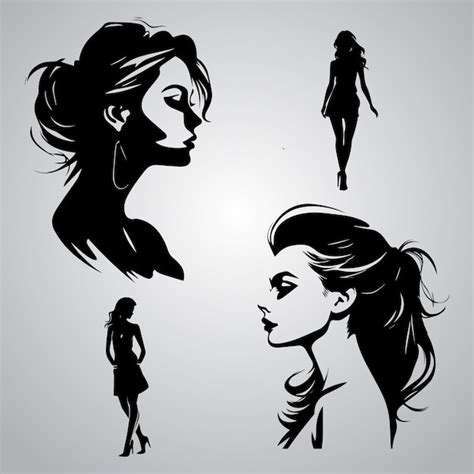 흰색 바탕에 검정 채워진 가족 벡터 그림 소년과 소녀 아이콘 프리미엄 벡터