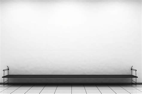 Minimalist Wall Room With Wireframe Furniture Premium Ai Generated Image