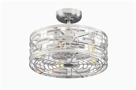 Fanimation 12 Klout 3 Blade Led Smart Caged Ceiling Fan With Light