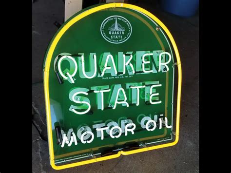 Quaker State Motor Oil Original Tin Neon Sign Auburn Spring 2018 Rm