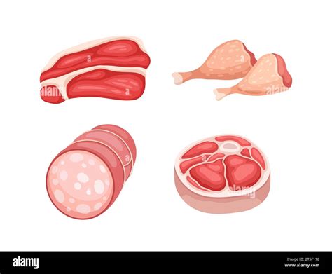 Meat Cuts Vector Set Stock Vector Image And Art Alamy