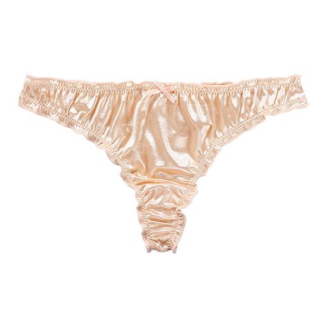 Solacol Womens Panties Sexy Womens Sexy Satin Panties Mid Waist Wavy