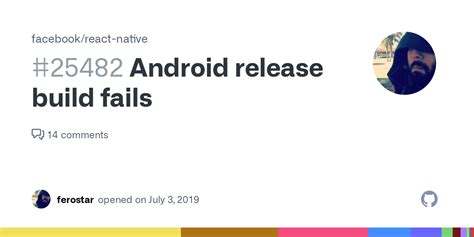 Android Release Build Fails Issue 25482 Facebook React Native GitHub