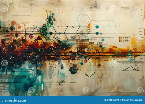 An Abstract Image Of Chemical Formulas Data Visualizations Stock