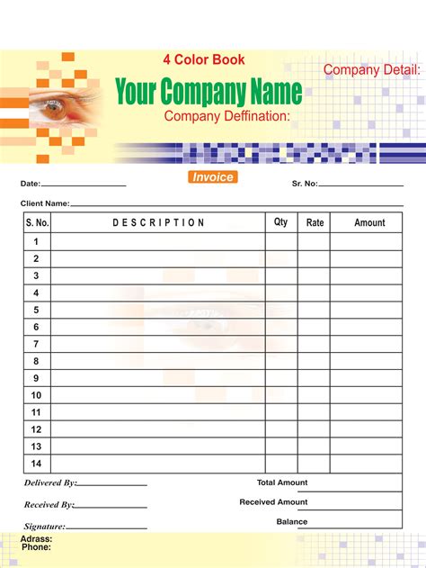 Bill Book Design In Coreldraw