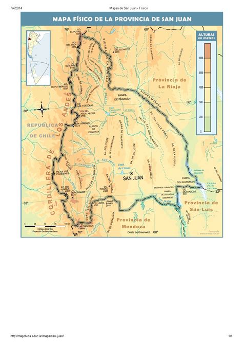 Mapa para imprimir de San Juan Argentina Mapa de ríos de San Juan