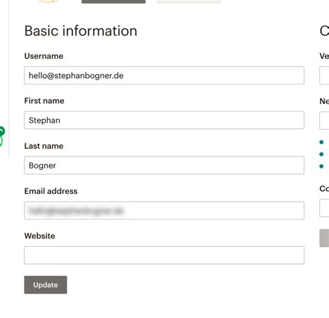 interface elements for form interface index collection of b2b