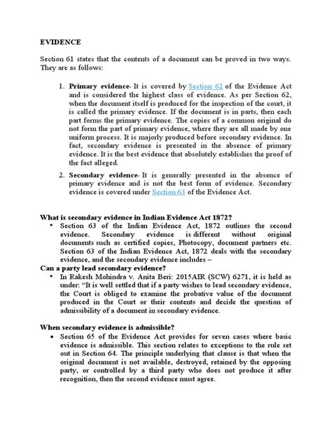 Secondary Evidence Pdf Affidavit Justice