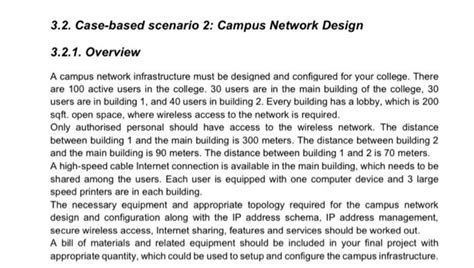 Solved 32 Case Based Scenario 2 Campus Network Design