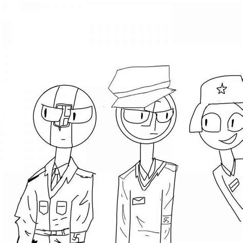 Картинки раскраски Countryhumans