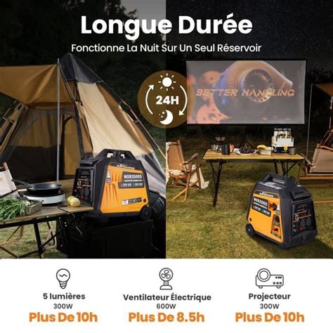 Groupe électrogène à Onduleur 3500w Lpgessence 4 Temps Avec