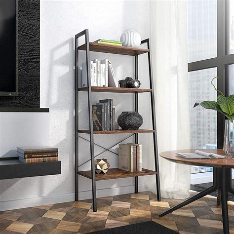 Bookshelf 4 Tier Ladder Bookshelf For Living Room Gkw Retail