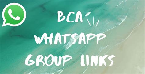 Join Active Bca Whatsapp Group Links