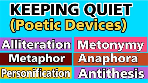 KEEPING QUIET POETIC DEVICES LITERARY DEVICES FLAMINGO CLASS 12