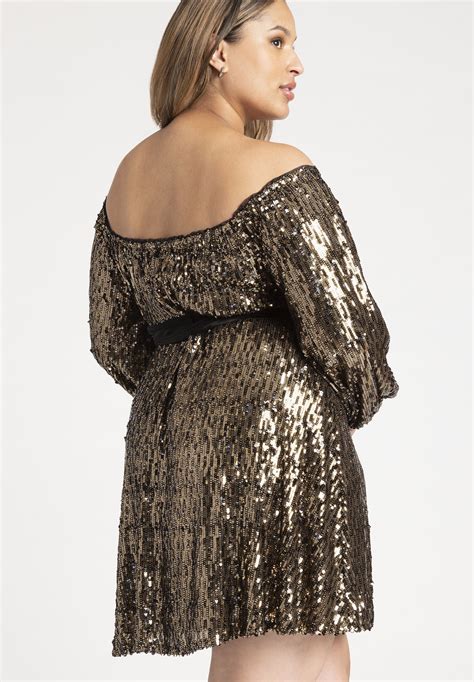 Sequin Mini Dress With Bow Eloquii
