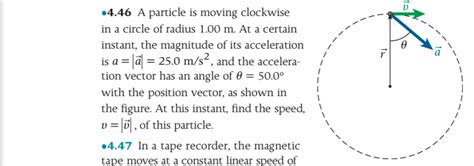 A Particle Is Moving Clockwise In A Circle Of Radius M At A