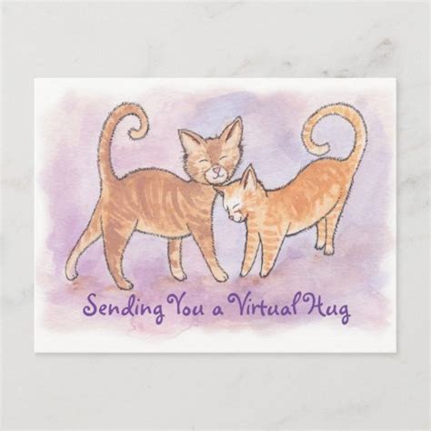 Sending You A Virtual Hug Kitty Postcard