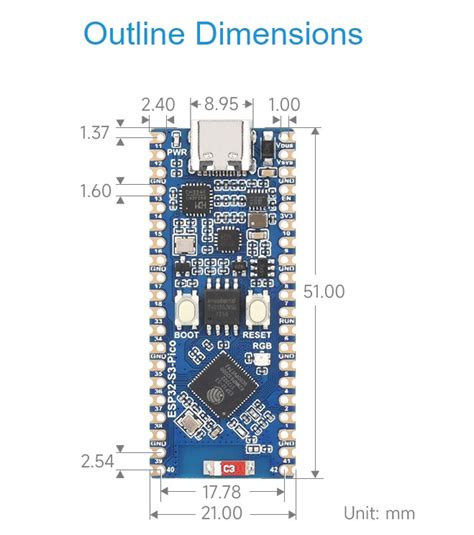 Esp32 S3 Pico Esp32 S3 Microcontroller 2 4 Ghz Wi Fi Development Board