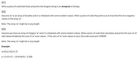 Solved Q Write A Piece Of Code That Finds And Prints The Chegg Com