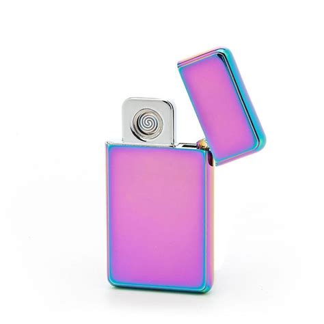 Colorful Zinc Alloy Usb Lighter Cyclic Charge Double Sided Electric