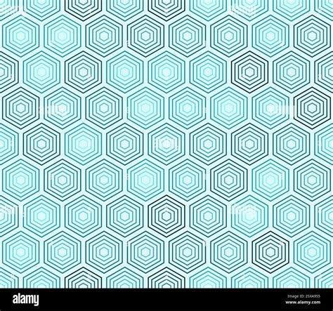 Tileable Hexagon Pattern Cyan Color Tones Gradients Hexagon Stacked