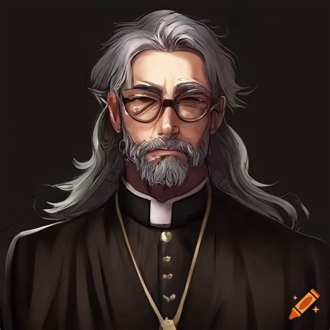 Anime Style Illustration Of A Mysterious Priest On Craiyon
