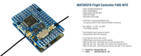 Flight Controller F405 Wte Matek Systems