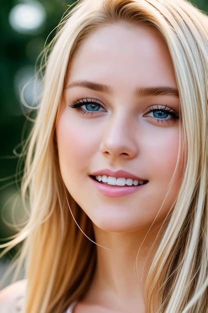 Premium Ai Image Portrait Of A Lovely Young Blonde Womandigital
