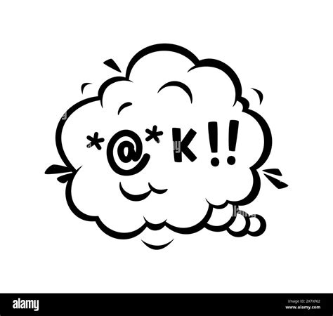 Swear Speech Bubble In Cartoon Comic Aggressive Expletive Curse And