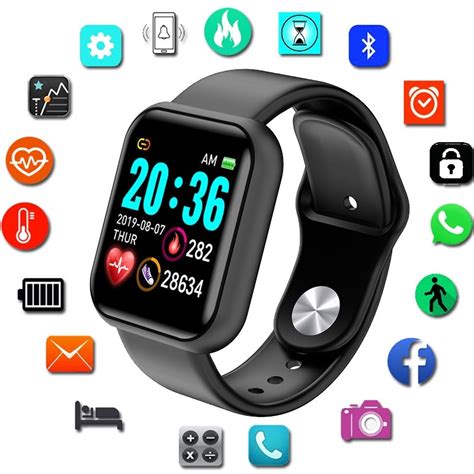 D20 Y68 Relógio Smartwatch Bluetooth À Prova D água Monitor De