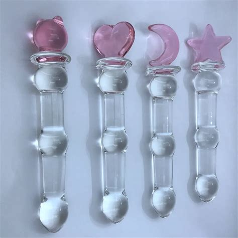 Female Sex Products Massage Sticks Fake Penis Anal Plug Masturbator Glass Crystal Penis Adult