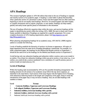 Fillable Online APA Headings Fax Email Print PdfFiller
