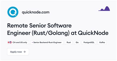 Quicknode Hiring Senior Software Engineer Rustgolang • Remote Work