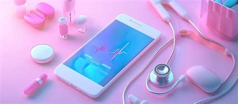 Smartphone With Heartbeat App And Medical Accessories Premium AI