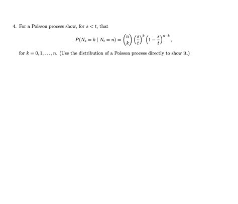 Solved For A Poisson Process Show For S Chegg