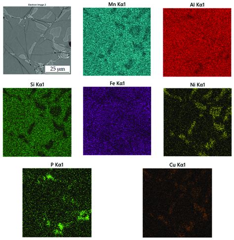 Eds Map Of The Distribution Of The Elements In Alloy Sintered At 950