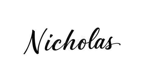 Nicholas Name In Stylish Cursive Calligraphy Handwriting Stock Image Image Of Name Script