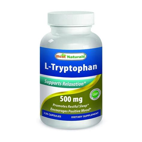 Best Naturals L Tryptophan 500mg 120 Capsules Tryptophan Supplements