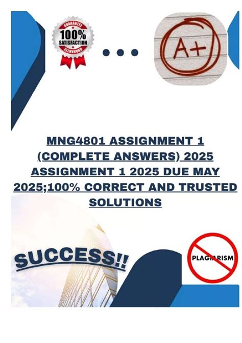 Mng4801 Assignment 1 Complete Answers 2025 Assignment 1 2025 Due May 2025 100 Correct And
