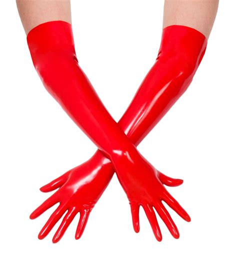 Black Latexrubber Elbow Length Gloves Honour Clothing