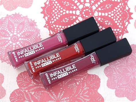 Loreal Infallible Pro Matte Gloss In 304 Rebel Rose 308 Shanghai Scarlet And 310 Forbidden