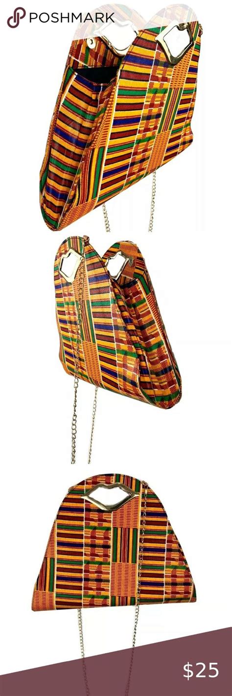 African Kente Purse Crossbody Bag Cotton Fabric Purses Crossbody