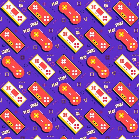 Premium Vector Vintage Video Gaming Joystick Seamless Pattern