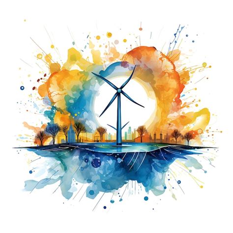 Premium Photo Solar Wind Earth Hour Frame Shaped Like A Windmill With