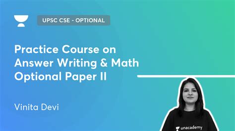 Upsc Cse Optional Practice Course On Answer Writing And Math Optional