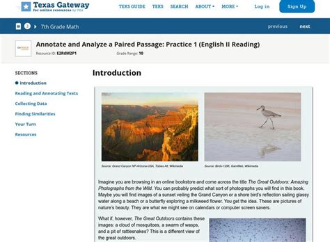 Texas Gateway Annotate And Analyze A Paired Passage Practice 1 Unit