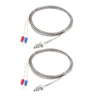 K Type Thermocouple Temperature Sensors M8 Thread Probe W 2M Wire 2pcs M8 2M 2 Bed Bath